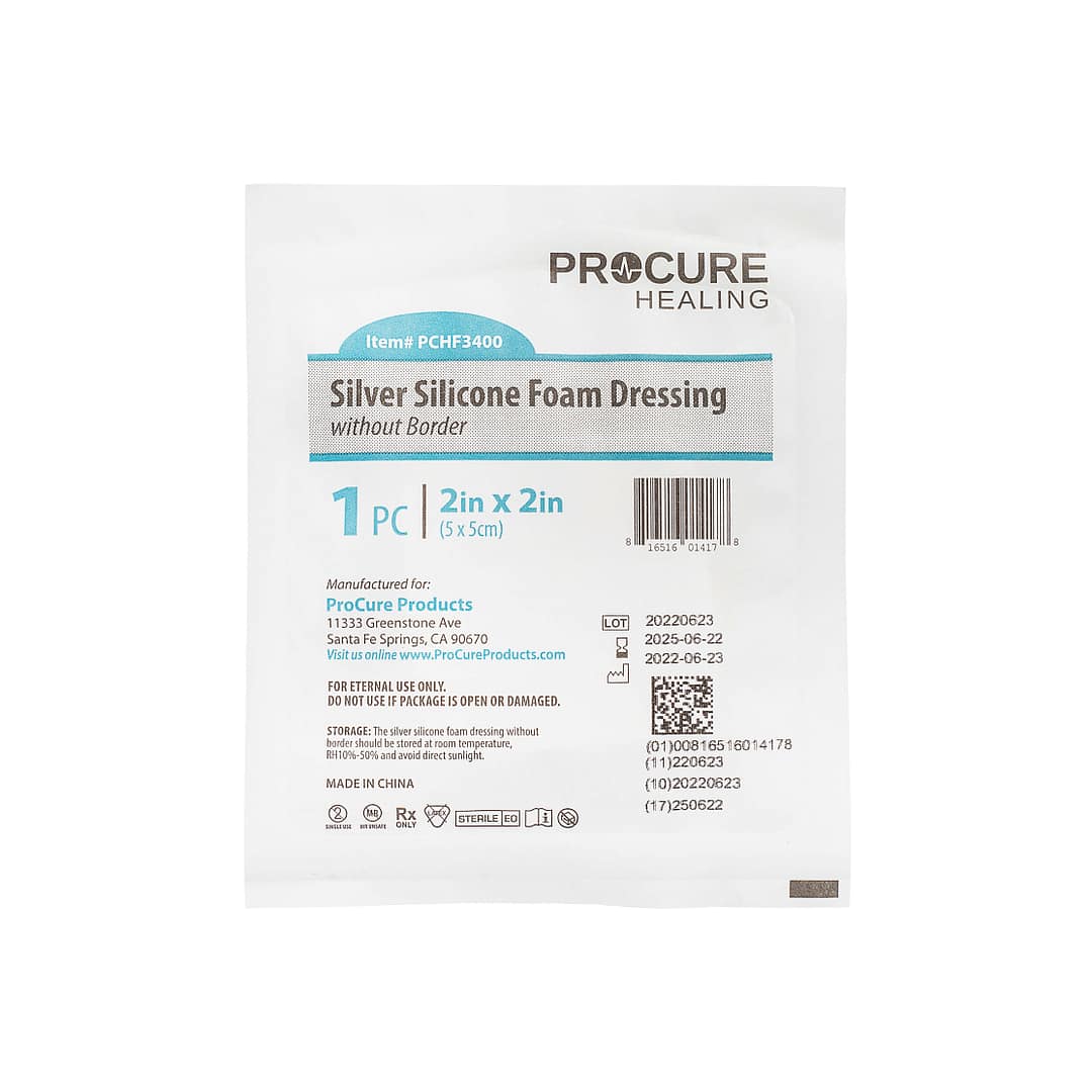 Silver Silicone Foam Dressing (Without Border) - Procure Products