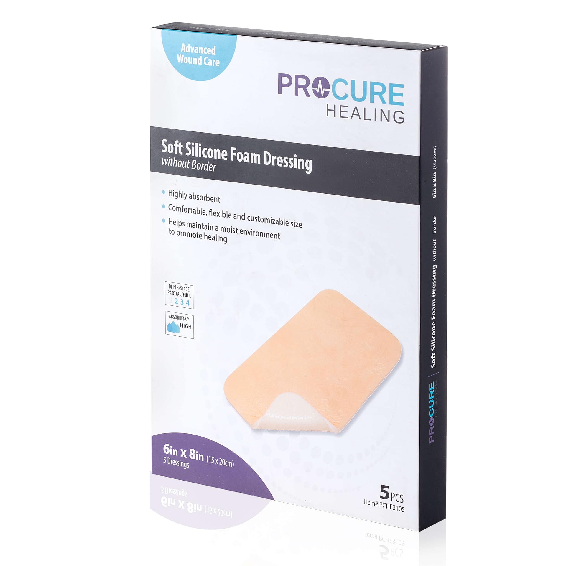 Soft Silicone Foam Dressing (Without Border) - Procure Products