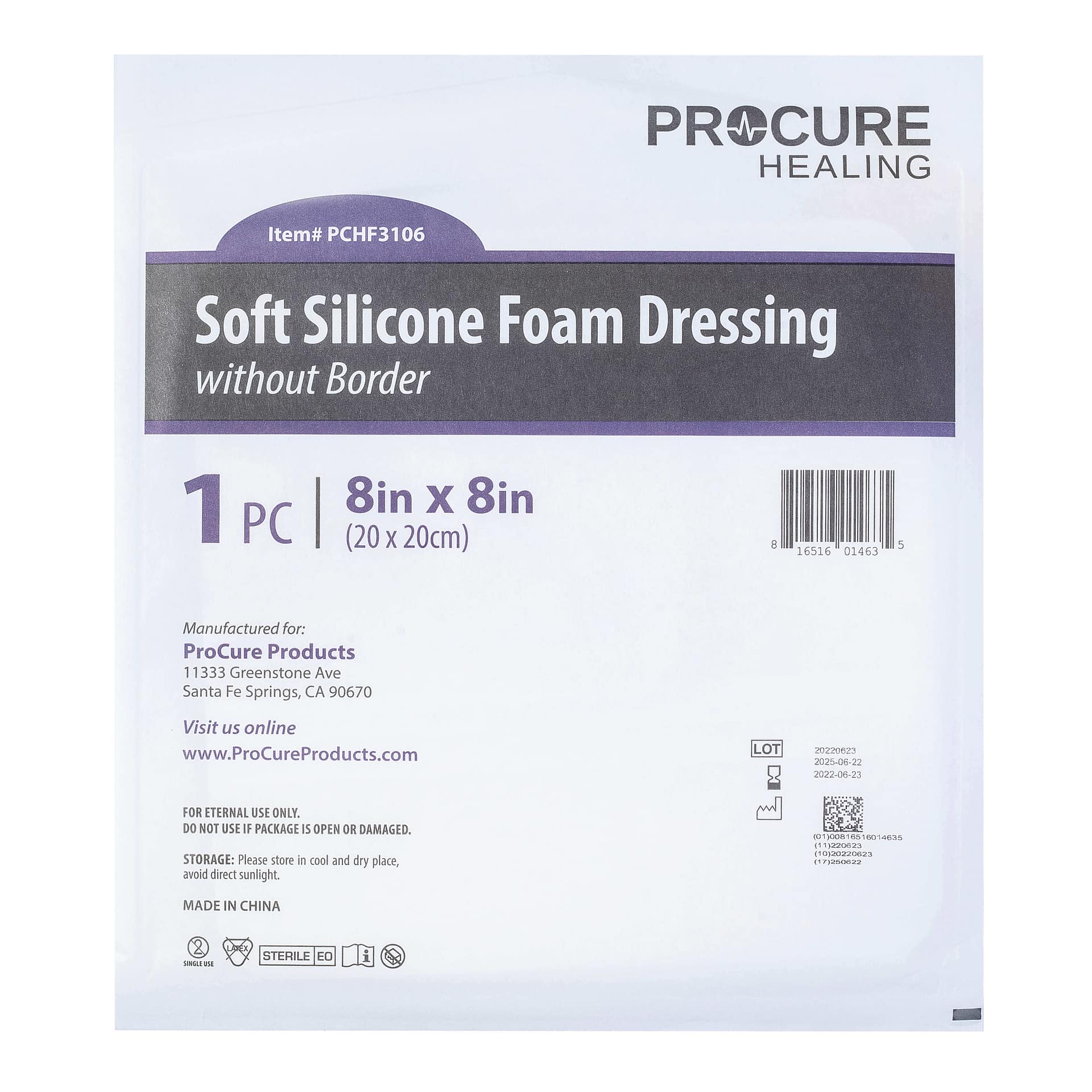 Soft Silicone Foam Dressing (Without Border) - Procure Products