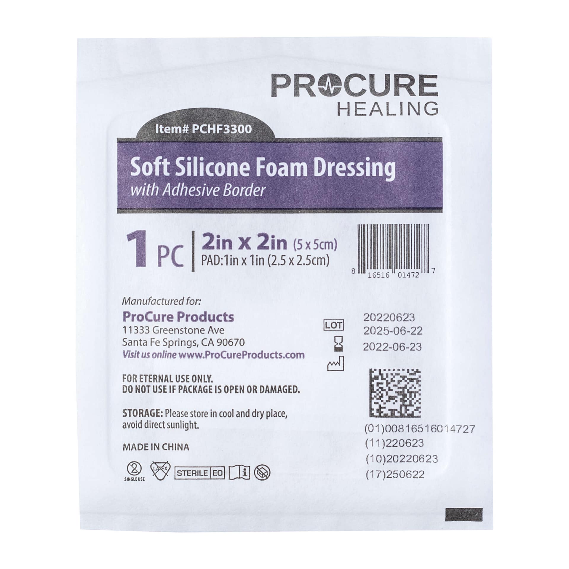 Soft Silicone Foam Dressing (With Border) - Procure Products