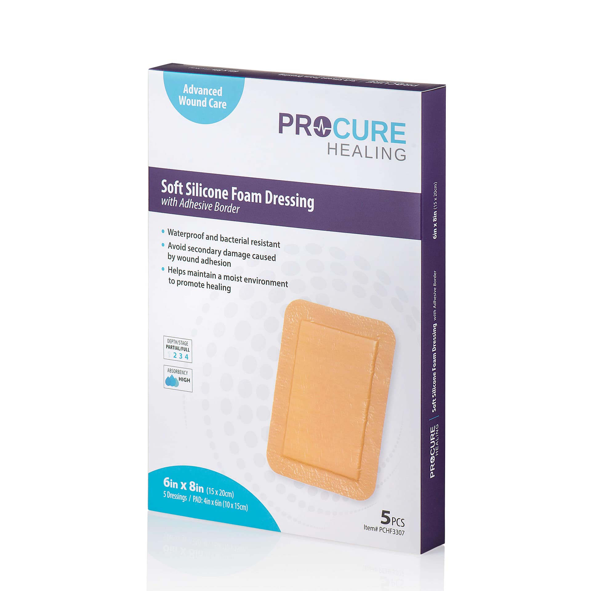 Soft Silicone Foam Dressing (With Border) - Procure Products