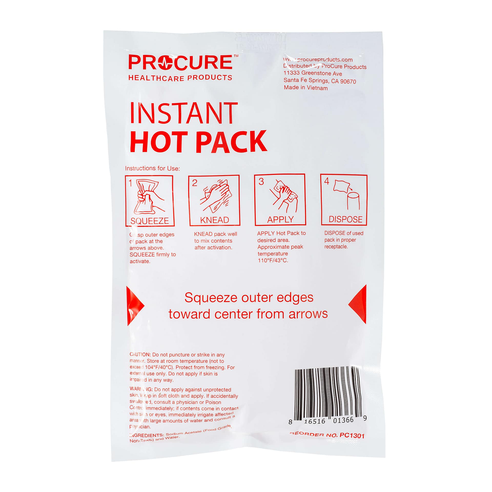 Instant Hot Packs - Procure Products