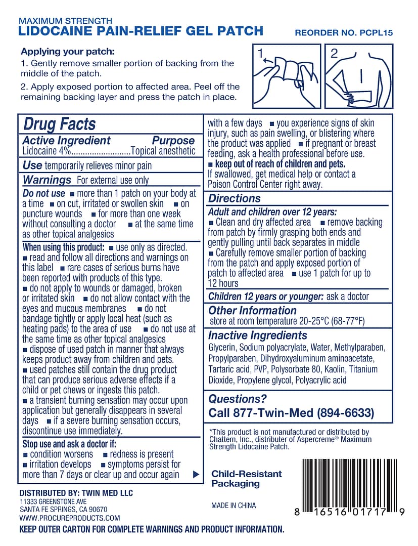 Lidocaine Pain-Relief Gel Patch - Wynnmed Healthcare Products