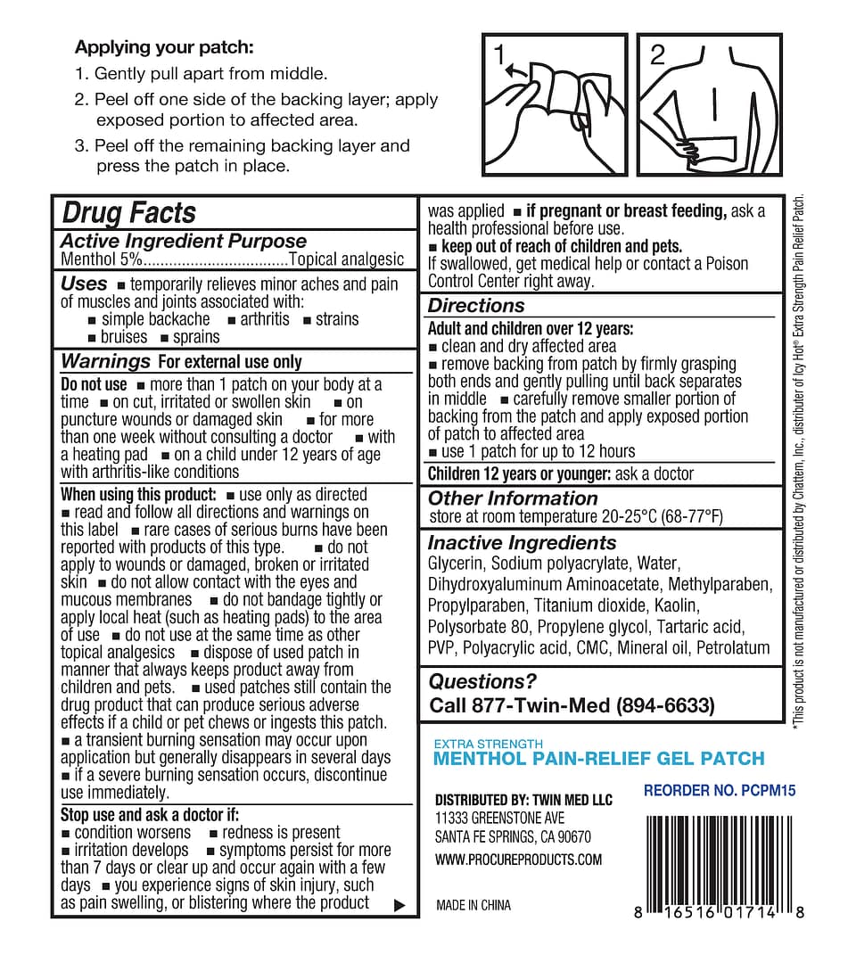 Menthol Pain-Relief Gel Patch - Wynnmed Healthcare Products