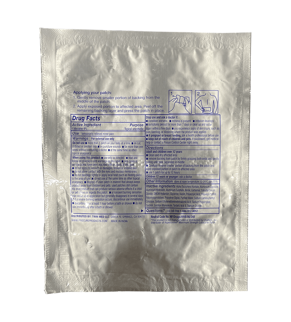 Lidocaine Pain-Relief Gel Patch - Wynnmed Healthcare Products