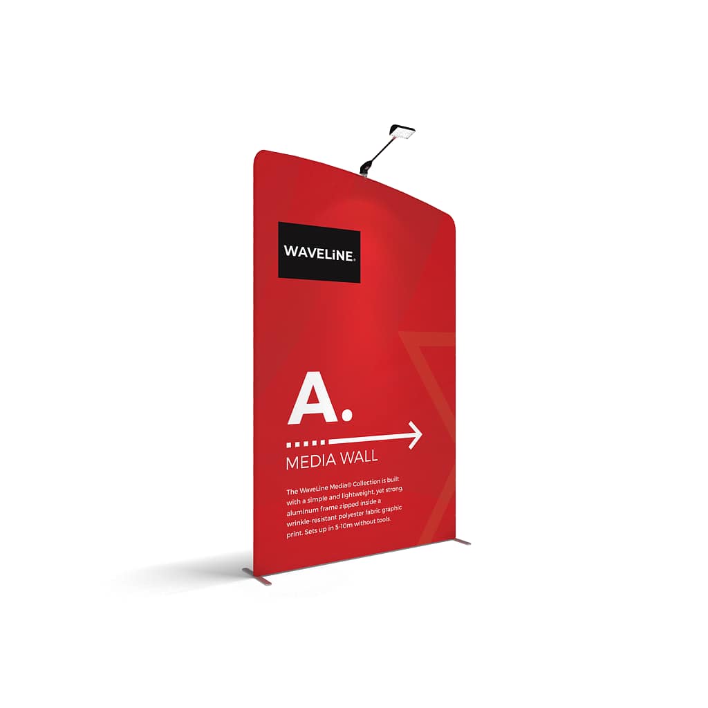 WaveLine® Media Display Wall A - Left | ExpoBanners UK